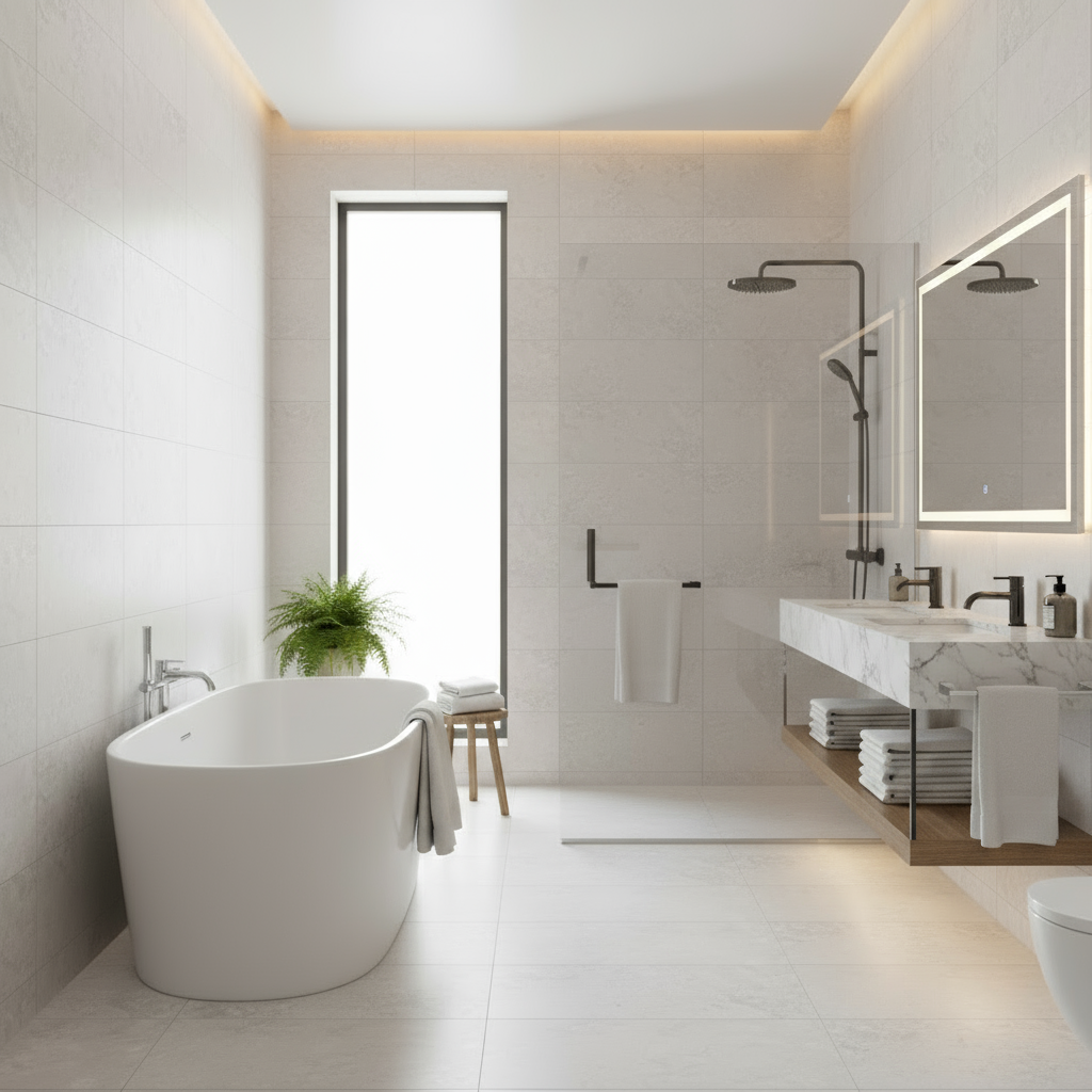 Borga White Matt Stone Effect Wall & Floor Porcelain Tile – TileZone