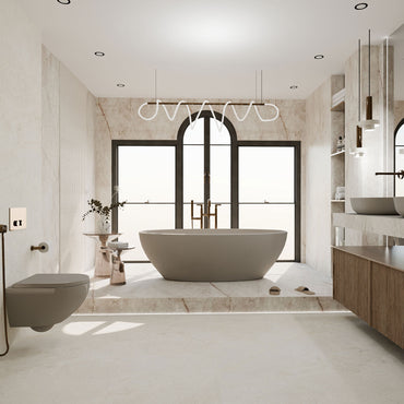 Borga White Matt Stone Effect Wall & Floor Porcelain Tile – TileZone